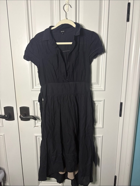 ME+EM | Dresses | Meem Black Textured Collared Midi Dress | Poshmark